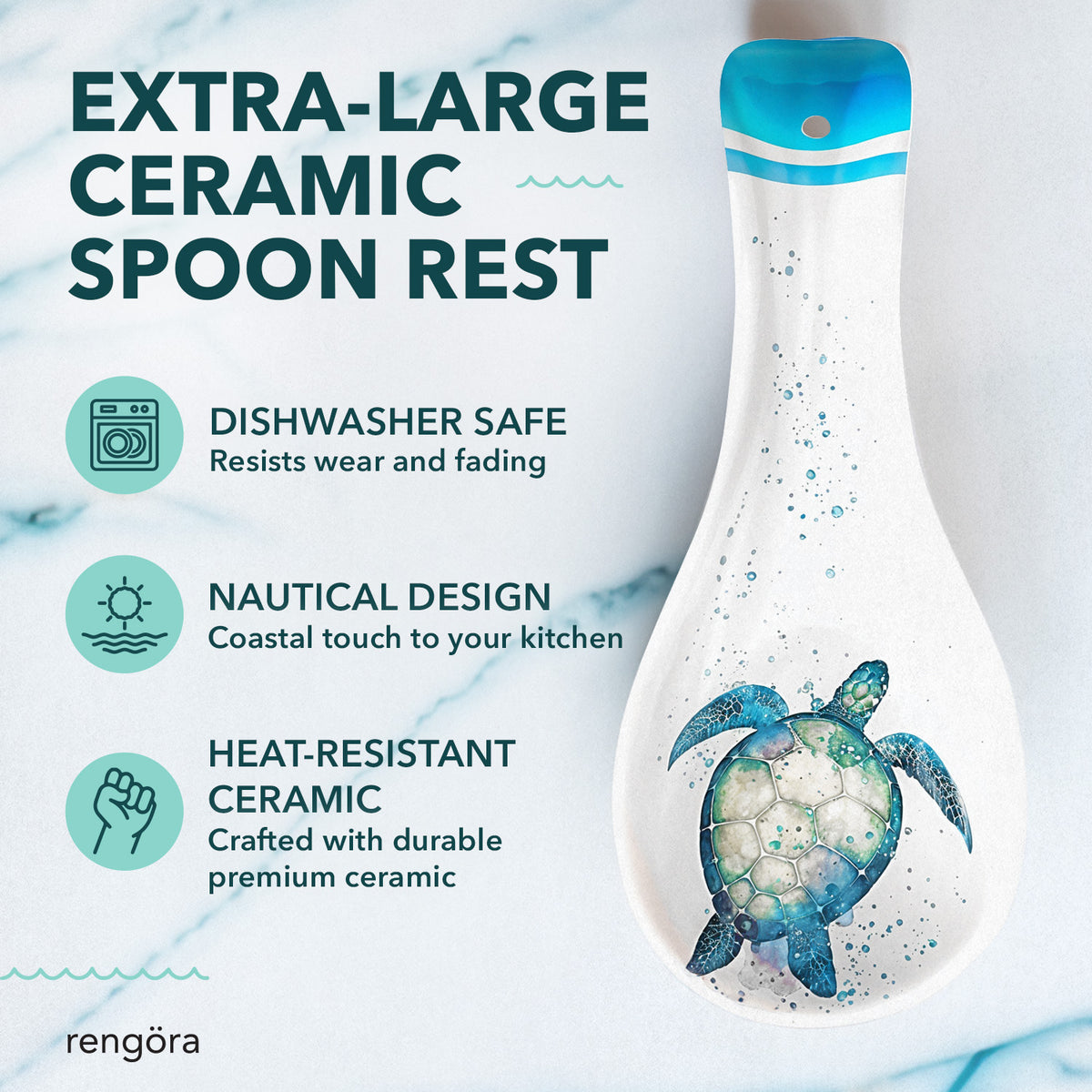 Spoon Holder - Sea Turtle Spoon Rest – Rengora